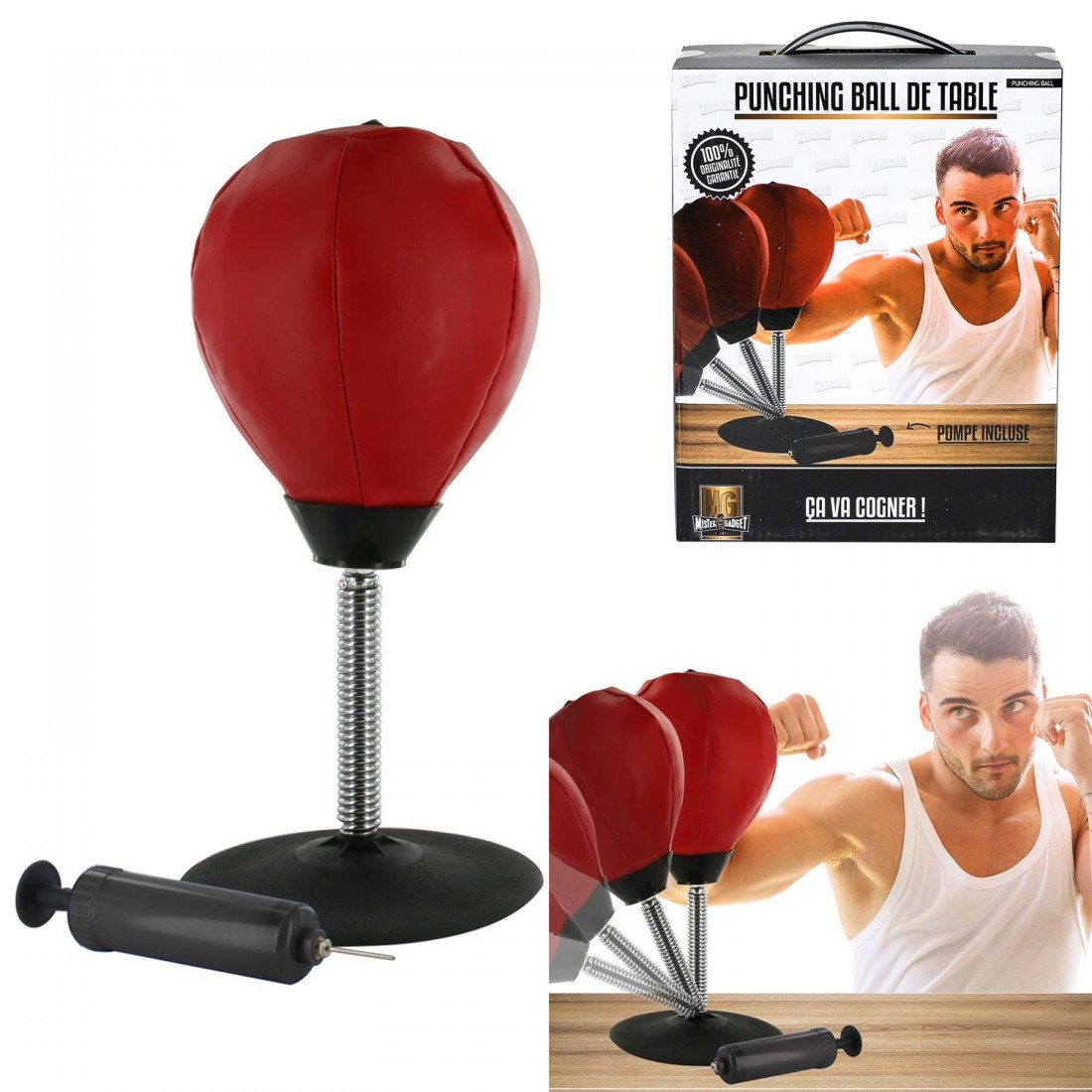 Punching ball de table avec ventouse - Hauteur 36CM
