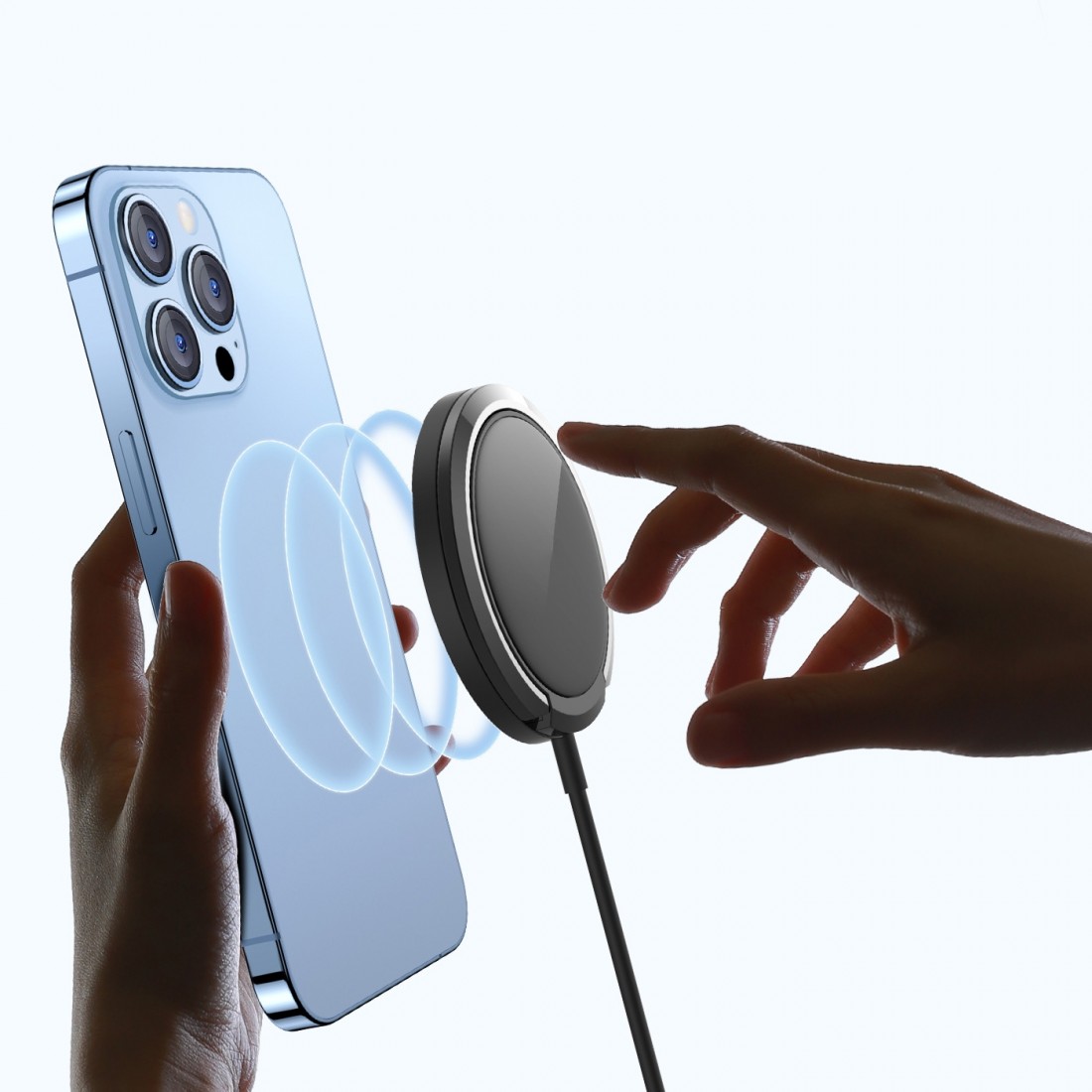 Chargeur à induction compatible magsafe avec support de pose